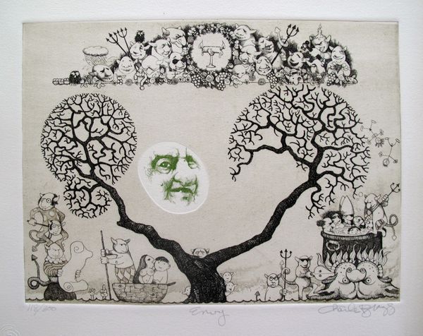 Charles Bragg Hand Signed Limited Edition Etching:"Envy" - Charles Bragg