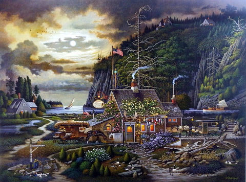 Charles Wysocki Print-Signed and Numbered:"Moonlight & Roses in Olde ...
