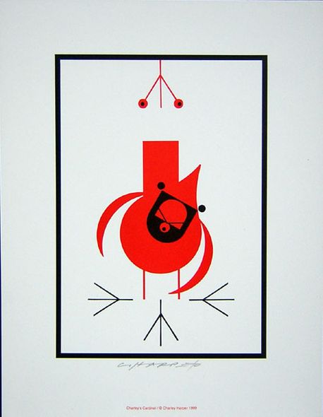 Charley Harper Open Edition Lithograph :"Charley's Cardinal" - Charley ...
