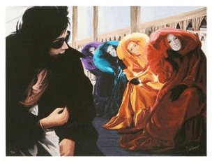 Chris Dellorco Limited Edition Giclée on Canvas: "Masks" - Chris Dellorco