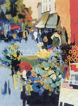 Claude Fauchère Limited Edition Serigraph on Paper:"La Promenade du ...