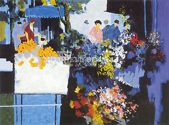 Claude Fauchère Limited Edition Serigraph on Paper:"Spring Blossoms ...