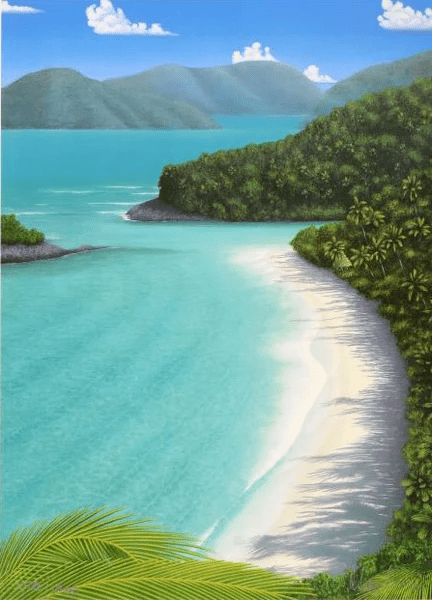 Dan Mackin Limited Edition Lithograph on Paper: "Dancing on the Beach ...