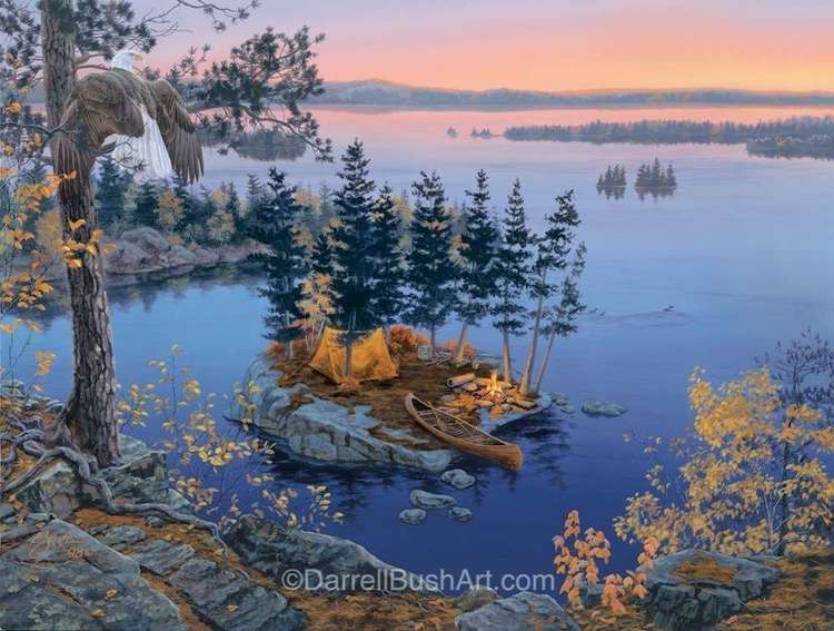 Darrell Bush Hand Signed and Numbered Limited Edition Giclee:"Autumn's ...