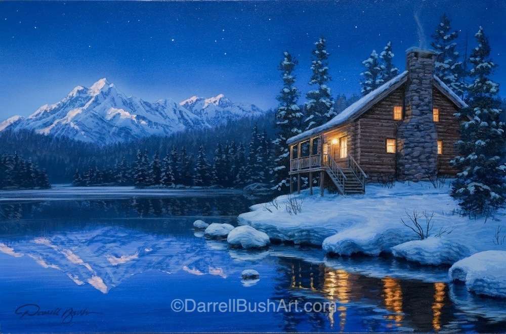 Darrell Bush Hand Signed and Numbered Limited Edition Giclee:"Quiet Camp" - Darrell Bush Giclee ...
