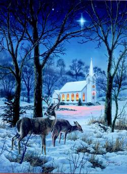 Darrell Bush Open Edition Print: "A Midnight Clear" - Darrell Bush