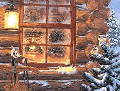 Darrell Bush Open Edition Print: "Winter's Retreat" - Darrell Bush