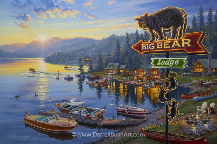 Darrell Bush Artist Signed Limited Edition Giclee Print: "Big Bear ...