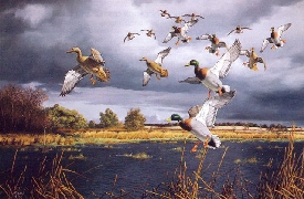 DAVID A MAASS 20X30 Secondary Market Art: "THREATENING SKIES MALL ...