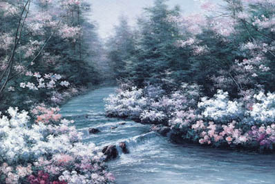 Diane Romanello Limited Edition Giclee on Canvas: " River Cascade ...