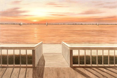 Diane Romanello Limited Edition Giclee on Canvas: "Sunset Walk ...