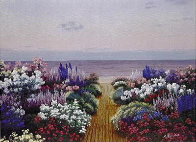 Diane Romanello Limited Edition Serigraph on Paper: " Lover's Walk ...