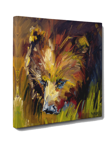 DIANE WHITEHEAD 20X20 GALLERY WRAPPED CANVAS -ME:"BEAR FACE I" - DIANE ...