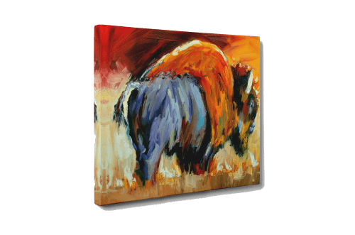 DIANE WHITEHEAD 20X20 GALLERY WRAPPED CANVAS -ME:"BISON" - DIANE WHITEHEAD