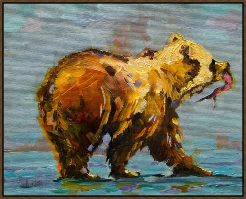 DIANE WHITEHEAD 30.75X40.75 FLOAT FRAMED CANVAS:"FISH BEAR" - DIANE ...