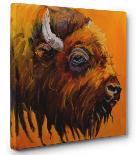 DIANE WHITEHEAD 30X30 GALLERY WRAPPED CANVAS:"BISON" - DIANE WHITEHEAD