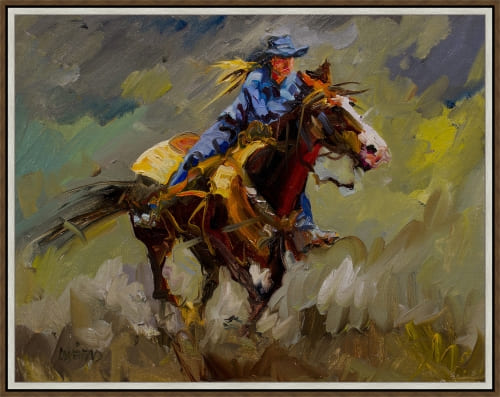 DIANE WHITEHEAD 31.5X41.5 STACKED FLOAT FRAMED CANVAS:"INTO THE STORM ...