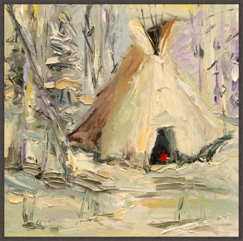 DIANE WHITEHEAD 40.75X40.75 3 D FRAMED CANVAS:"SNOW TEPEE" - DIANE ...