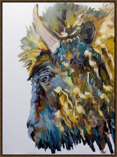 DIANE WHITEHEAD 41.5X31.5 FLOAT FRAMED CANVAS:"WHITE BUFFALO" - DIANE ...