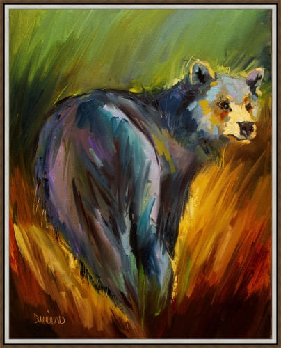 DIANE WHITEHEAD 46.5X37.5 STACKED FLOAT CANVAS:"BEAR BLACK" - DIANE ...