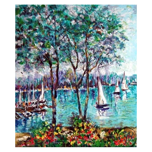 Dimitri Polak Serigraph on Paper; Hand Signed and Numbered: "Sailboat ...