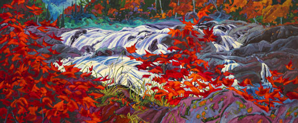 DDominik Modlinski Open Edition Canvas Giclee:" White Water Red Maples ...