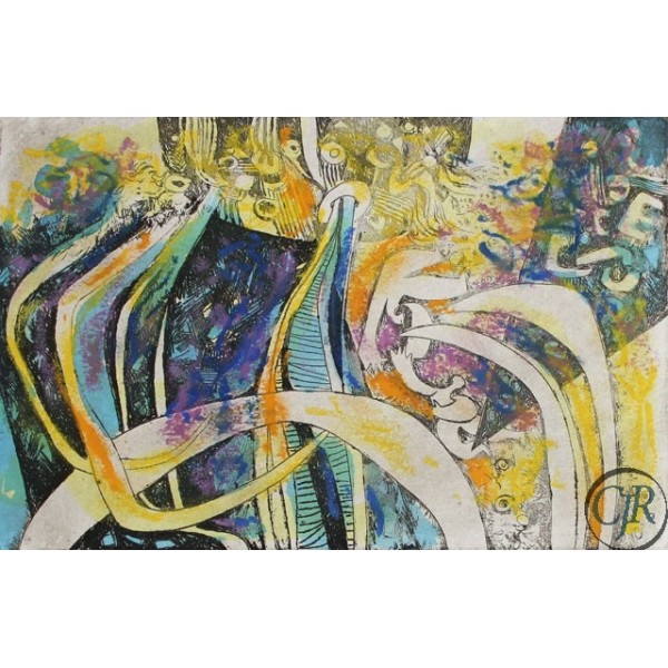 Dubi Arie Hand Colored Etchings on Paper:"Awakening A" - Dubi Arie ...