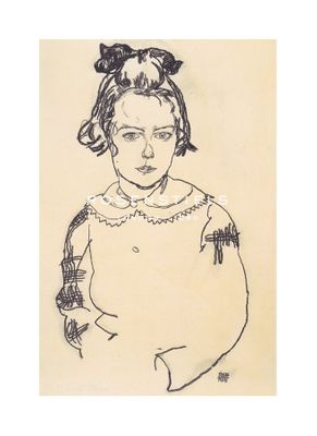 Egon Schiele Hand Numbered Limited Edition Print on Paper :"Portrait of ...