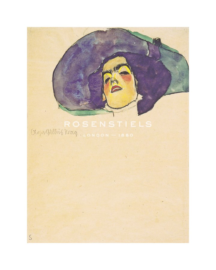 Egon Schiele Hand Numbered Limited Edition Print on Paper :"Portrait of ...