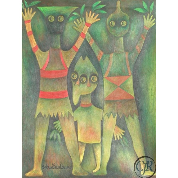 Ephrem Kouakou Acrylic on Canvas:"Original 6" - Ephrem Kouakou Original Art