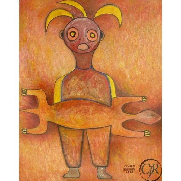 Ephrem Kouakou Acrylic on Canvas:"Original 8" - Ephrem Kouakou Original Art