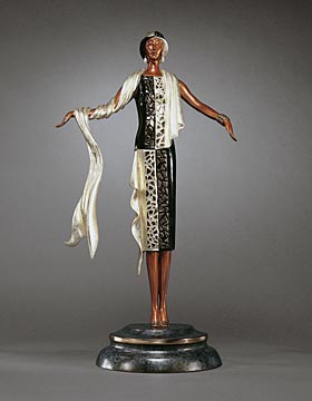 Erte Limited Edition Bronze:"On The Avenue" - Erte Bronze Sculptures