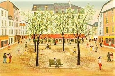 Fanch Ledan Limited Edition Artist Proof Lithograph on Paper: "Place de ...