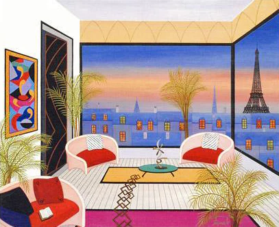 Fanch Ledan Limited Edition Giclée on Canvas: "Over Paris Roofs ...