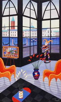 Fanch Ledan Limited Edition Giclée on Canvas: "Palazzio View" - Fanch Ledan