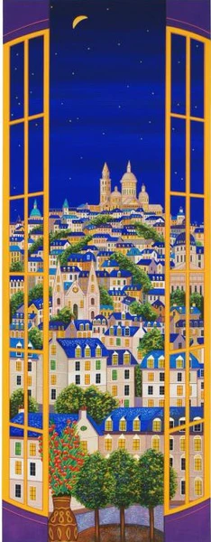 Fanch Ledan Limited Edition Serigraph on Paper: "Windows On Paris ...