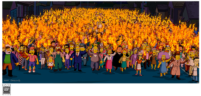 Fox Studio Art Simpsons Giclee Print on Paper: "Mob With Torches ...