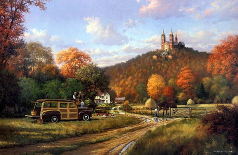 George Kovach Print-Signed and Numbered:"Autumn at Holy Hill" - George ...