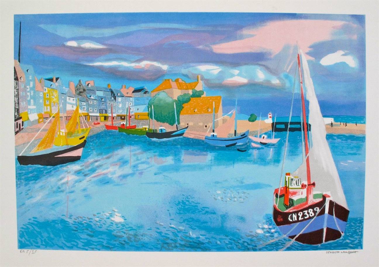 Georges Lambert Limited Edition Hand Signed Lithograph:"Harbor ...
