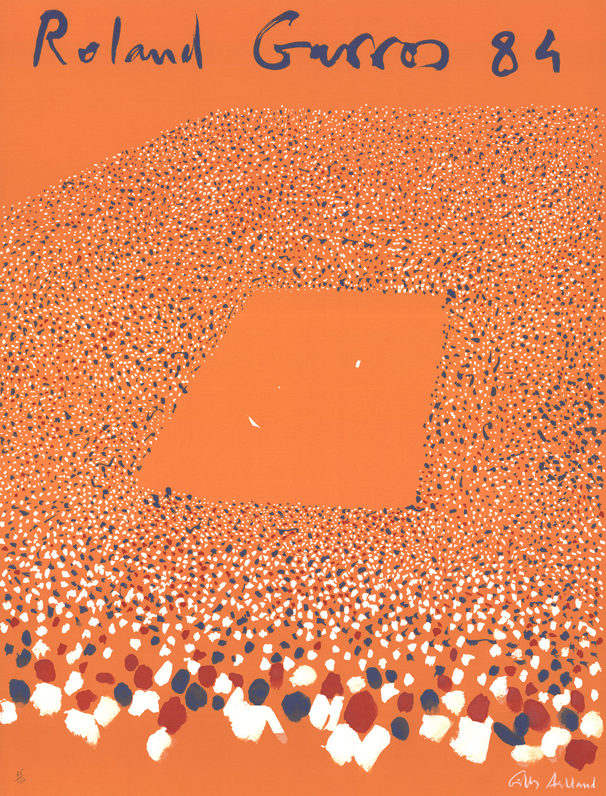 Gilles Aillaud Rare Vintage Artist Signed Lithograph: "Roland Garros ...