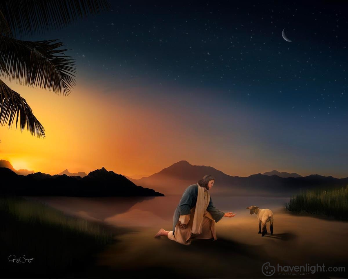 Greg Sargent Fine Art Canvas Giclee: "Time With The Lamb" - Greg Sargent