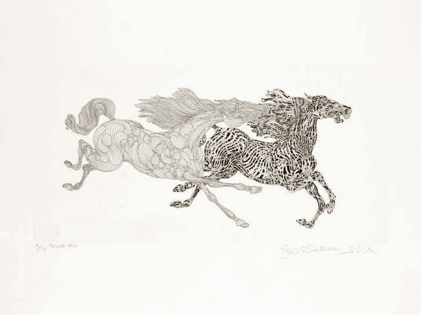 Guillaume Azoulay Limited Edition Etching on Paper: "Tennue (Black ...