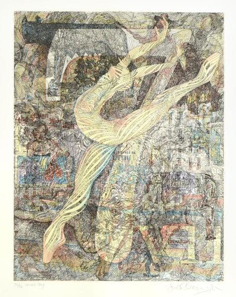 Guillaume Azoulay Limited Edition Hand Colored Etching on Paper: "Seven ...