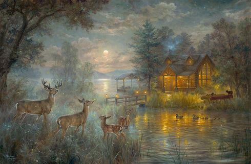 Abraham Hunter Artist Hand Signed Limited Edition Embellished Canvas ...