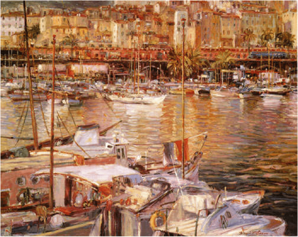 Henri Plisson Artist Signed Limited Edition Serigraph on paper:"Menton ...