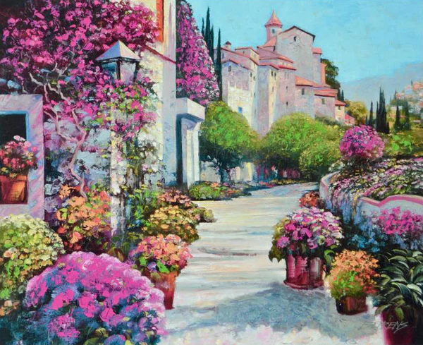 Howard Behrens Limited Edition Giclée on Canvas: "Blissful Burgundy ...