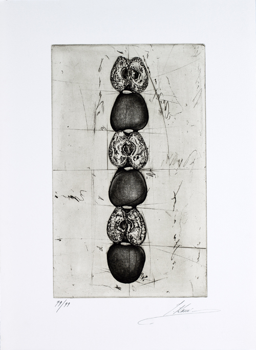 Isaac Kahn Hand Signed and Numbered Limited Edition Etchings: "The Apple" - Isaac Kahn Etchings