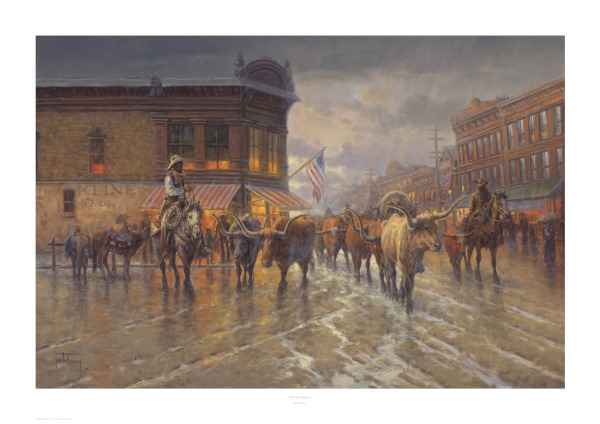 Jack Terry 20 x 30 Open Edition Signed Giclee on Canvas:"Trail Drive ...