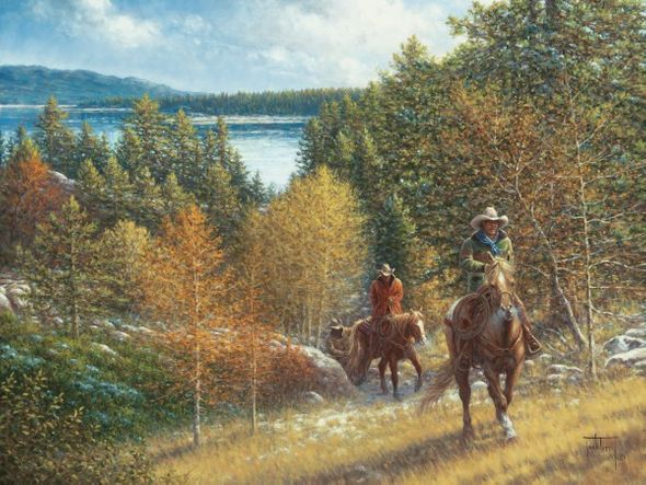 Jack Terry 24 x 32 Open Edition Signed Giclee on Canvas:"Autumn at Big ...