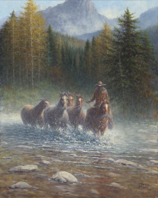 Jack Terry 30 x 24 Open Edition Signed Giclee on Canvas:"Teton Autumn ...